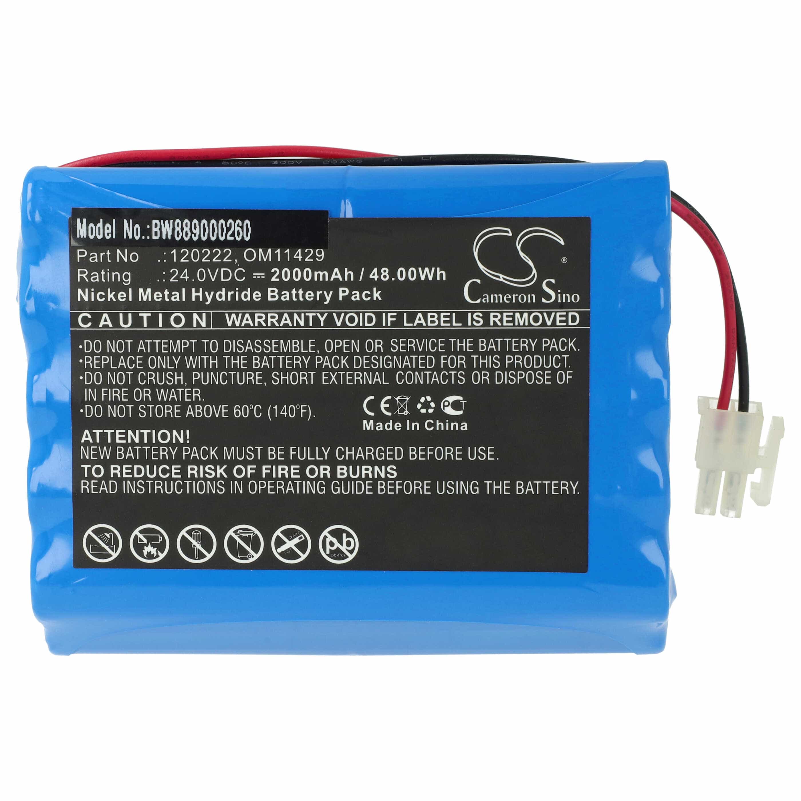 Batterie remplace Cardioline AMED5062, AS30008, 0593, 120222, 1220211 ...