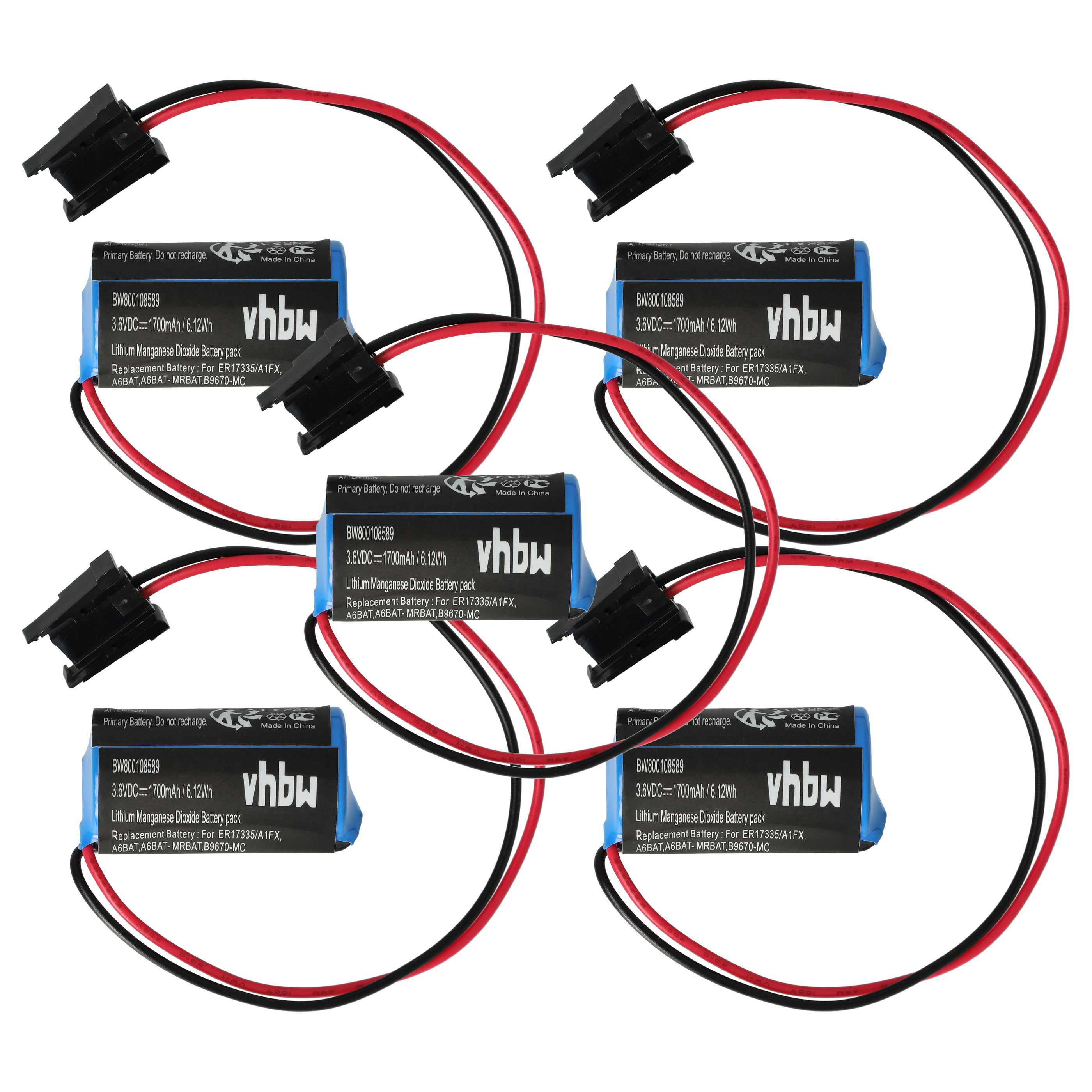 5x Batería reemplaza Mitsubishi B9670-MC, A6BAT, A6BAT-MRBAT. para ...
