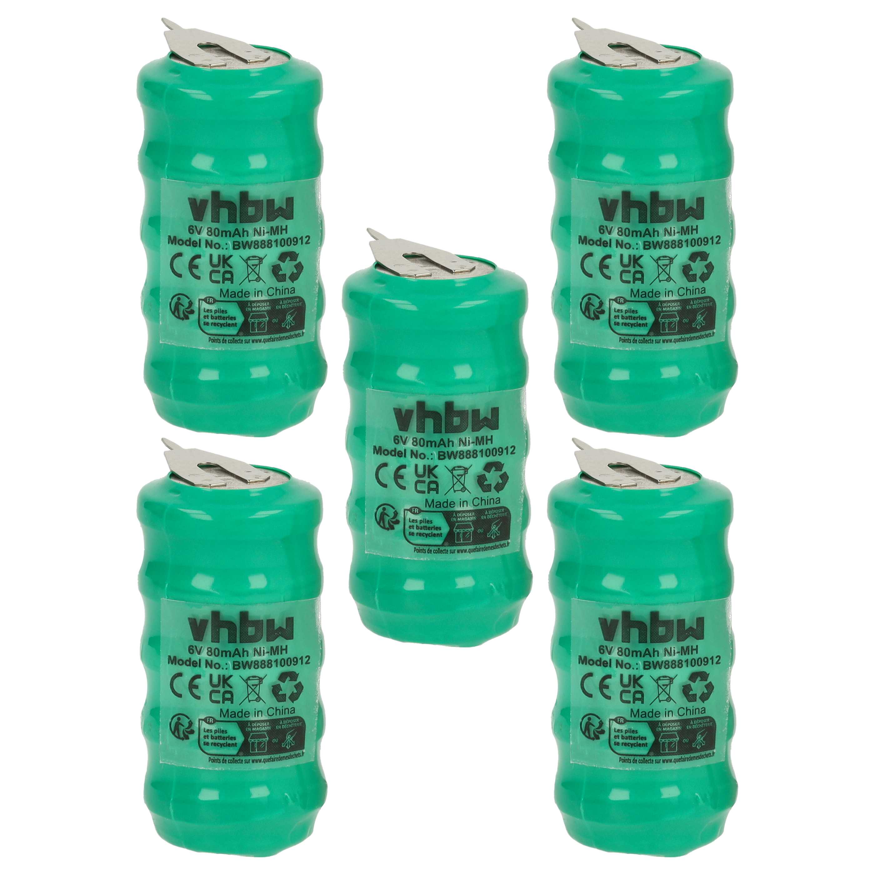 5x Akumulator guzikowy typ V80H - 2 Pin 80mAh 6V NiMH np. do modeli ...