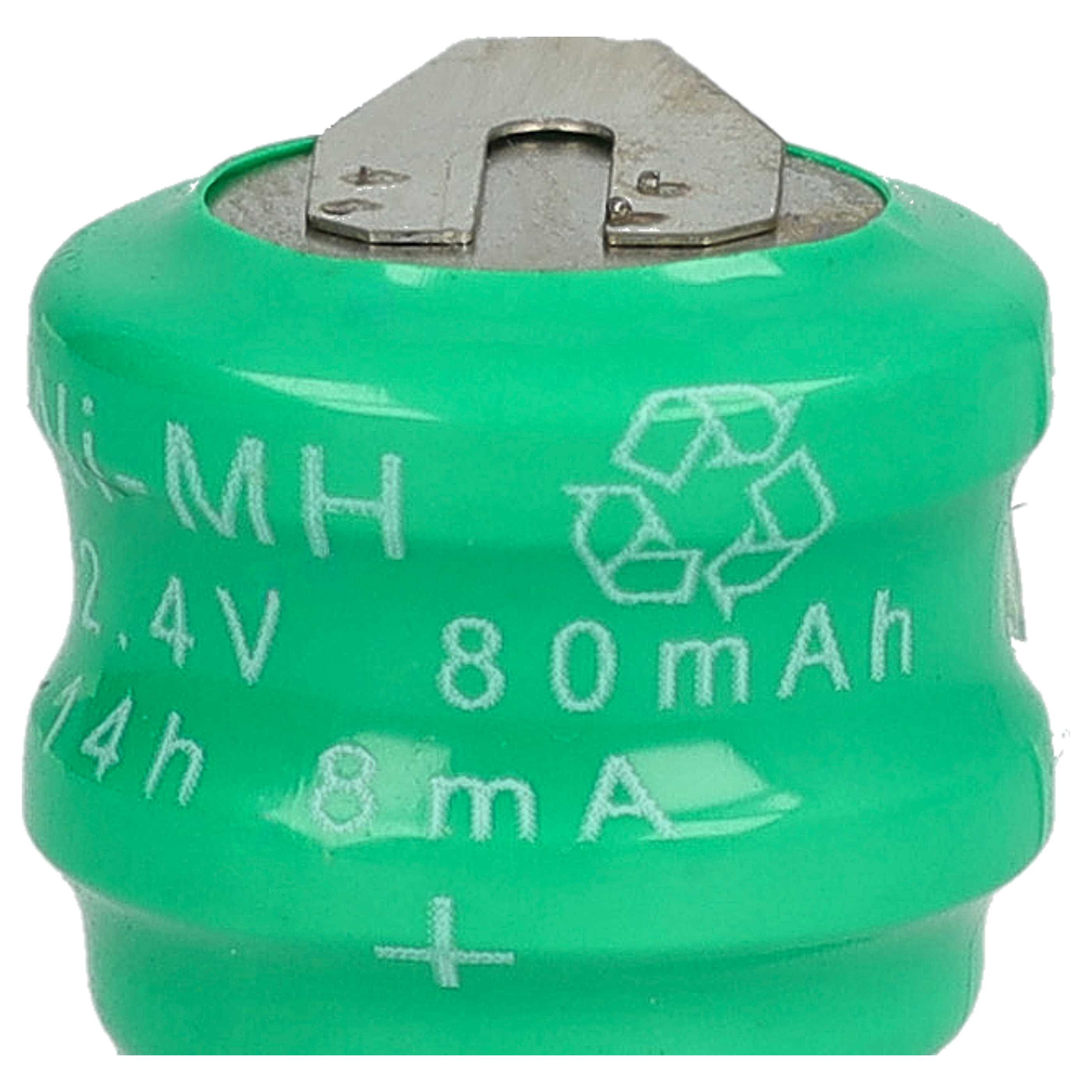 10x Akumulator guzikowy typ V80H - 2 Pin 80mAh 2,4V NiMH np. do modeli ...