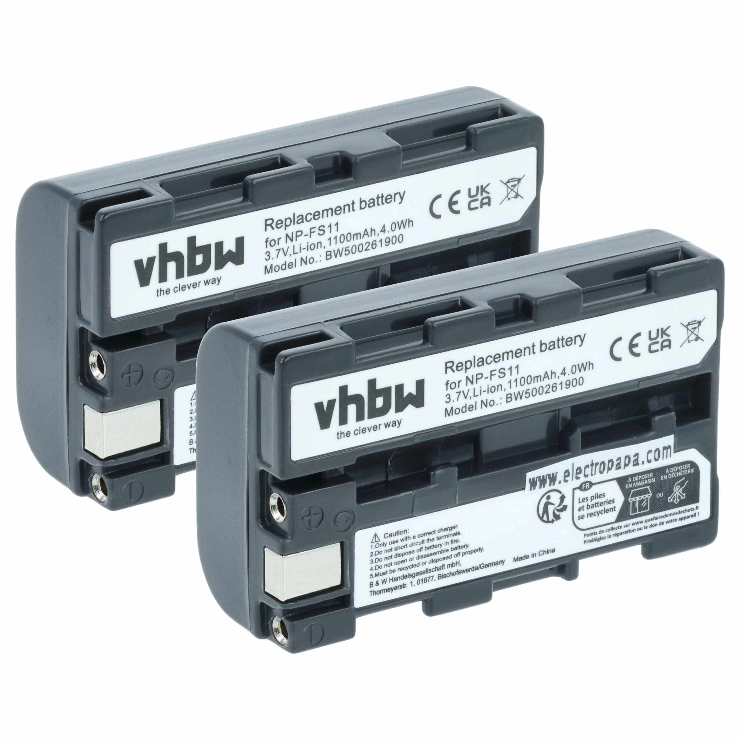 2x Batteries remplace Sony NP-FM11, NP-FS10, NP-F11, NP-FM10, NP-F10 ...